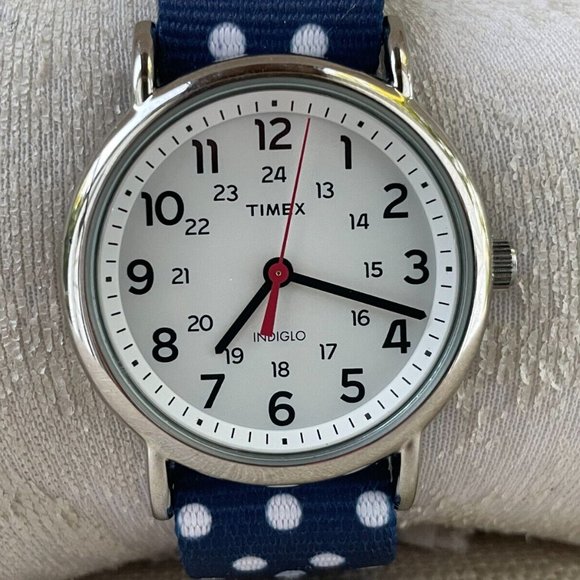 Timex | Accessories | Timex Wristwatch Unisex Blue Canvas Band Analog ...